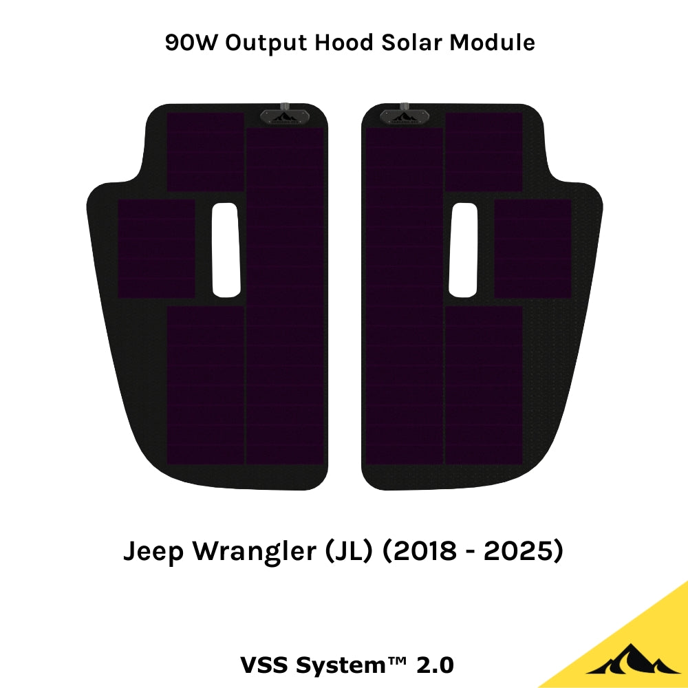 Jeep Wrangler Hood Solar Panel | JL | Cascadia 4x4 | VSS System™ 2.0